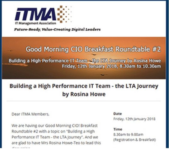 ITMA Good Morning CIO Breakfast Roundtable #2 – Building a High ...